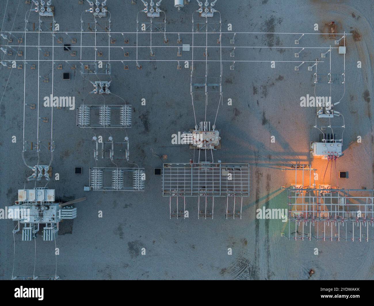 Aerial view of electric power grid Stock Photo - Alamy