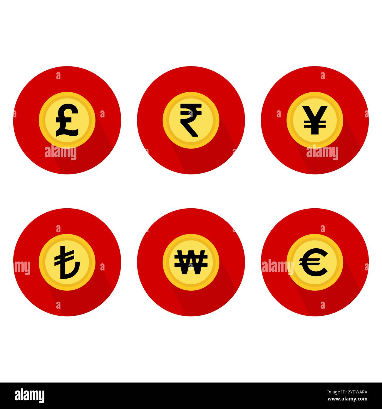 Set of coin money icon, symbol on color background. Vector isolated ...