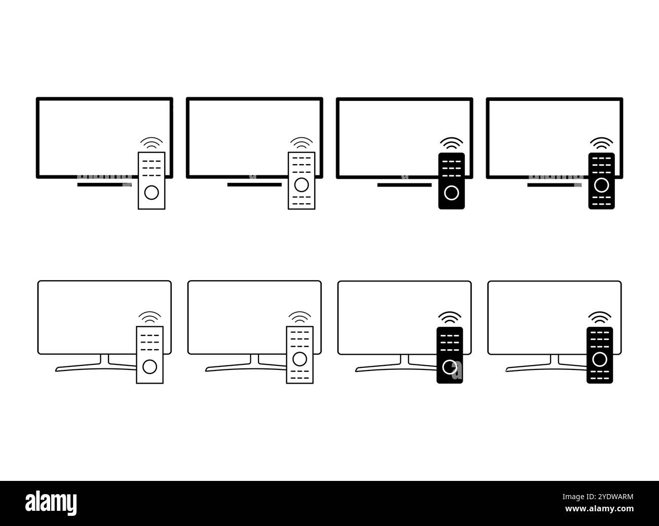 Set of Remote tv device icon, media television sign, web digital vector ...