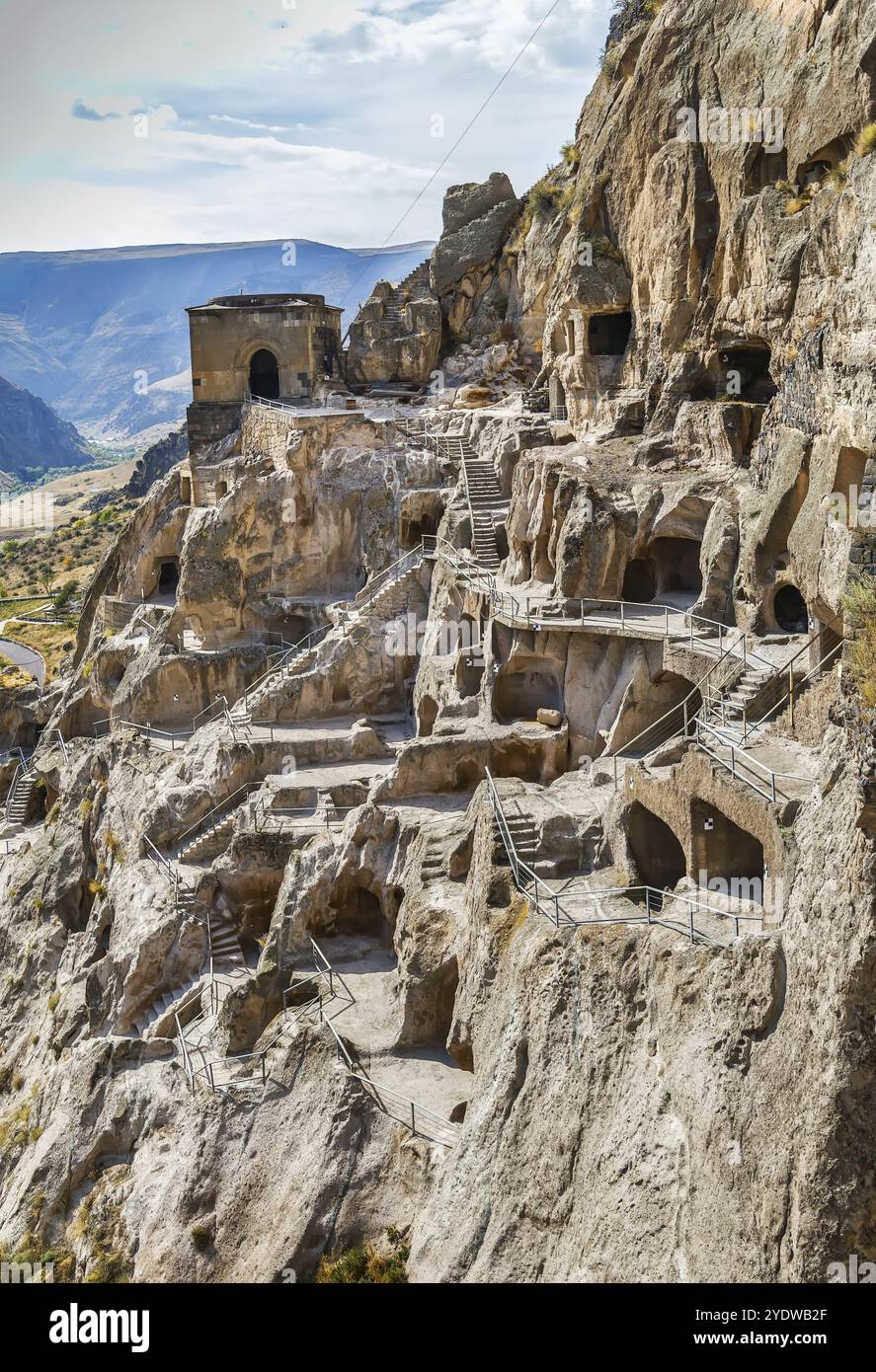 Vardzia is a cave monastery site in southern Georgia, excavated from ...