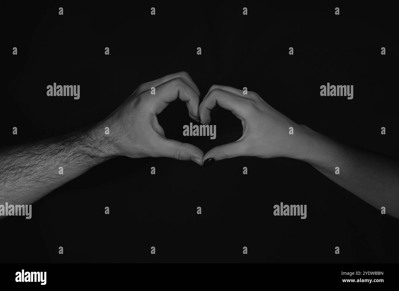 Female and male hands in form of heart. Hands in shape of love heart ...