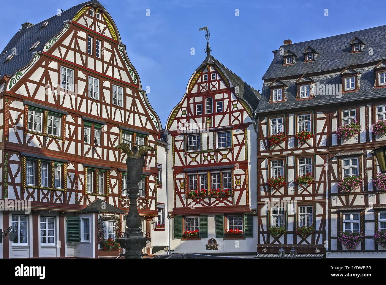 The central square of the Bernkastel city with a very beautiful ...