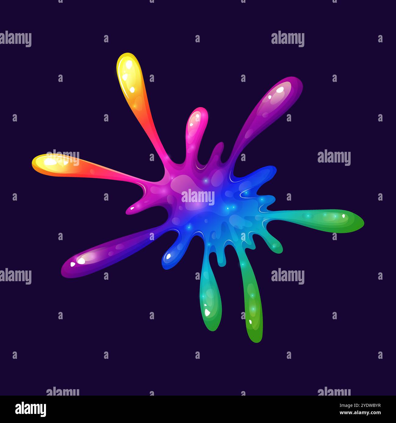 Dripping rainbow slime illustration with vibrant colors. Rainbow splash ...