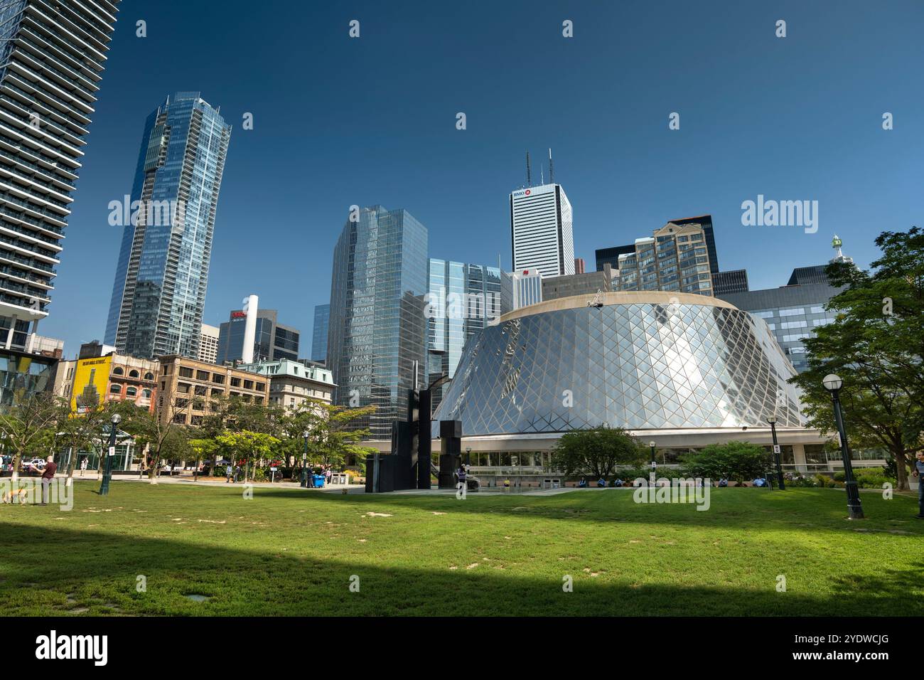 Toronto Ontario city skyline and the Roy Thomson Hall concert venue ...