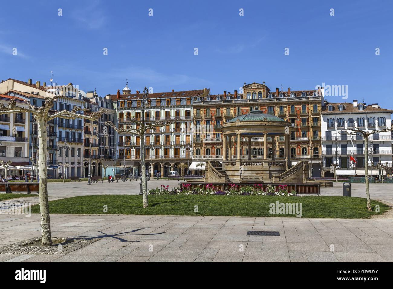 Castle Square (Plaza del Castillo) is main square in Pamplona, Navarre ...