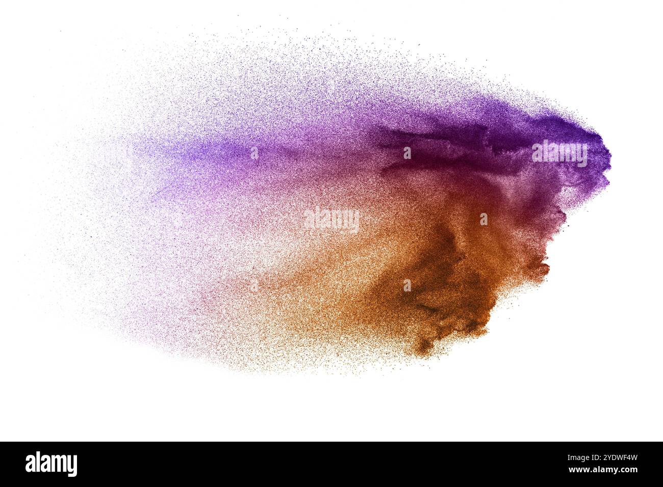 Pink brown particles splatter on white background. Pink brown powder ...