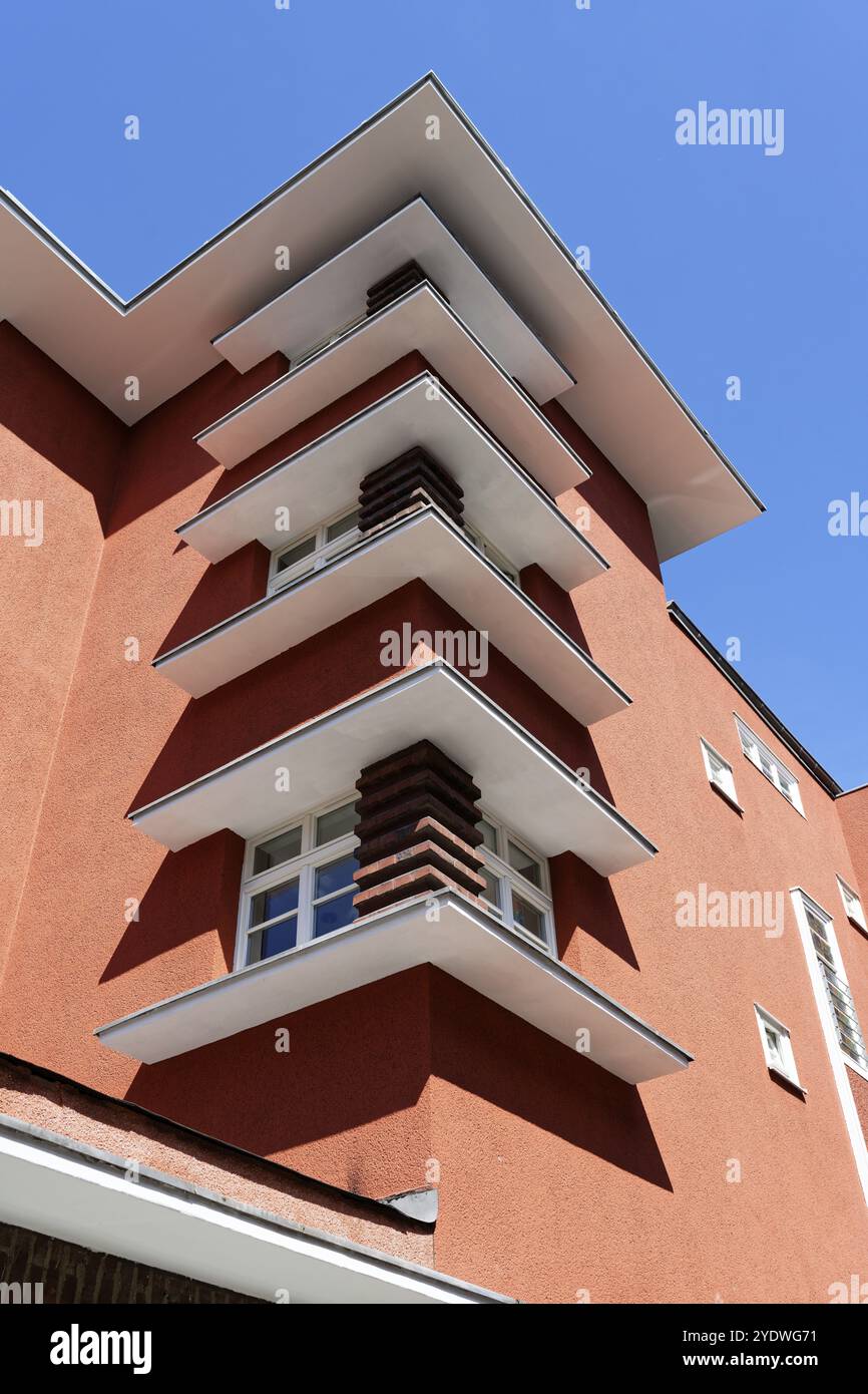 Corner window with sunroof on apartment blocks from the 1930s in ...
