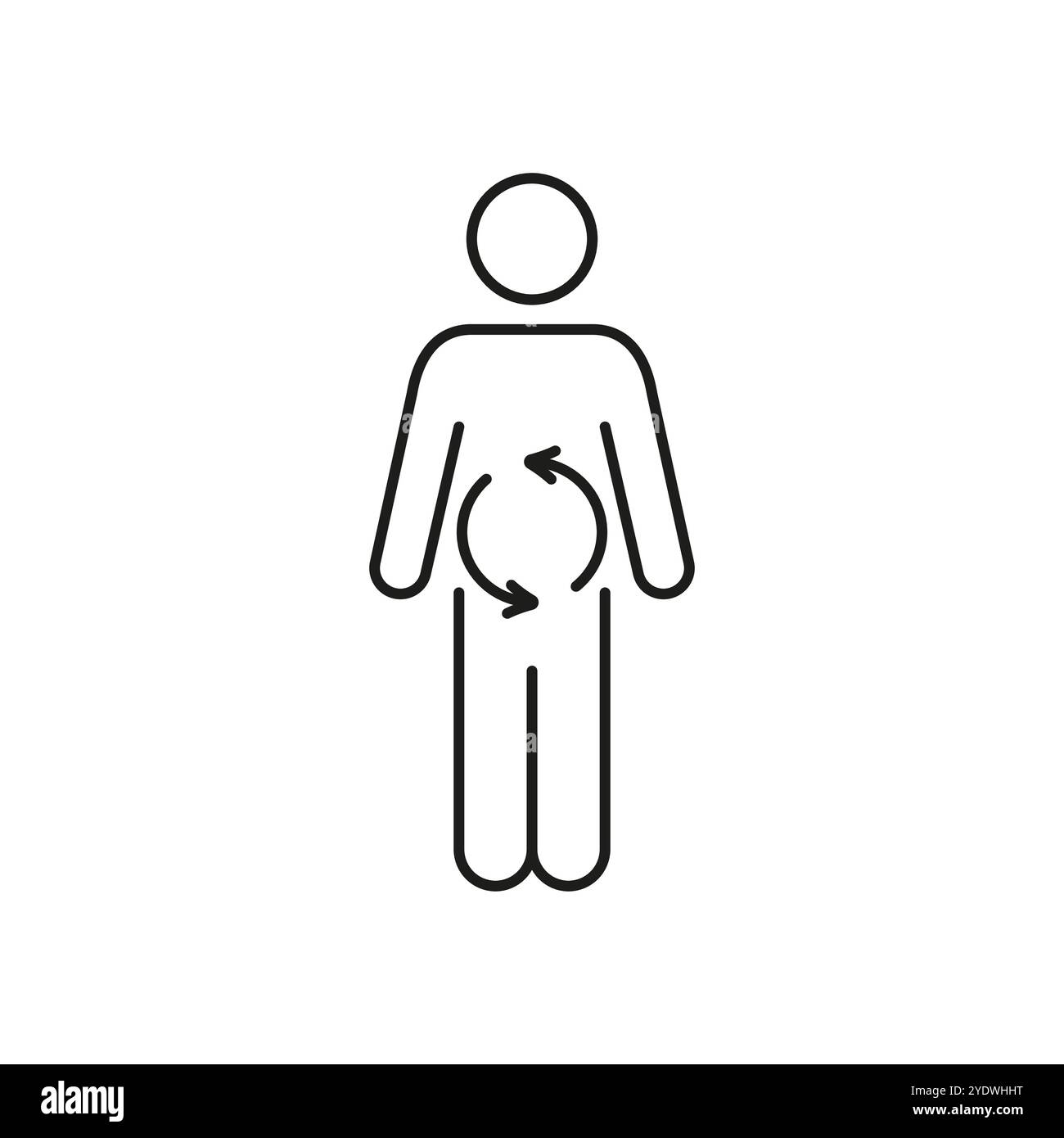 Human Digestive System Line Icon. Healthy Digestion And Diet. Man with ...