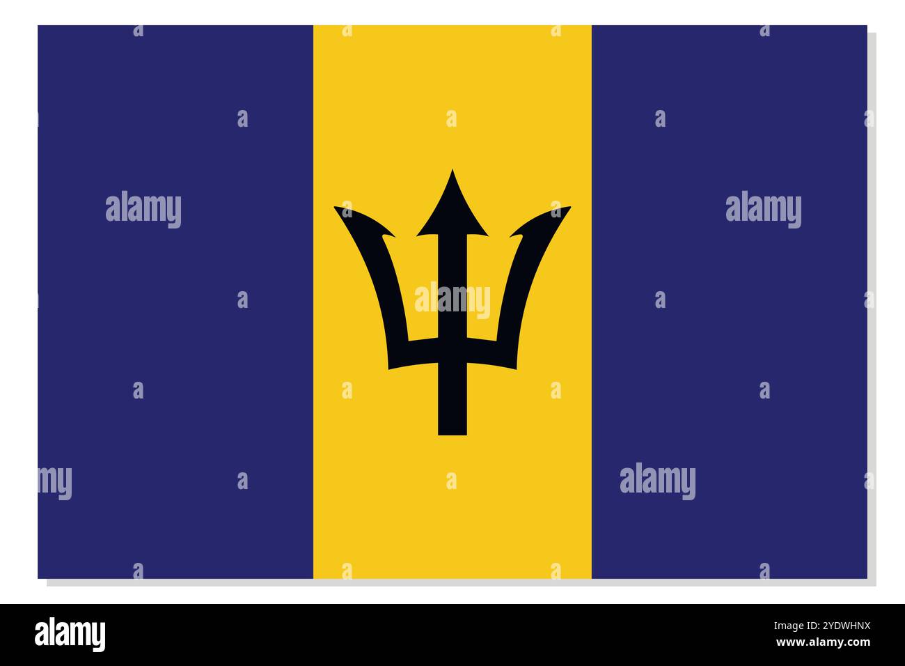 Flag of Barbados. National symbol in official colors. Template icon ...