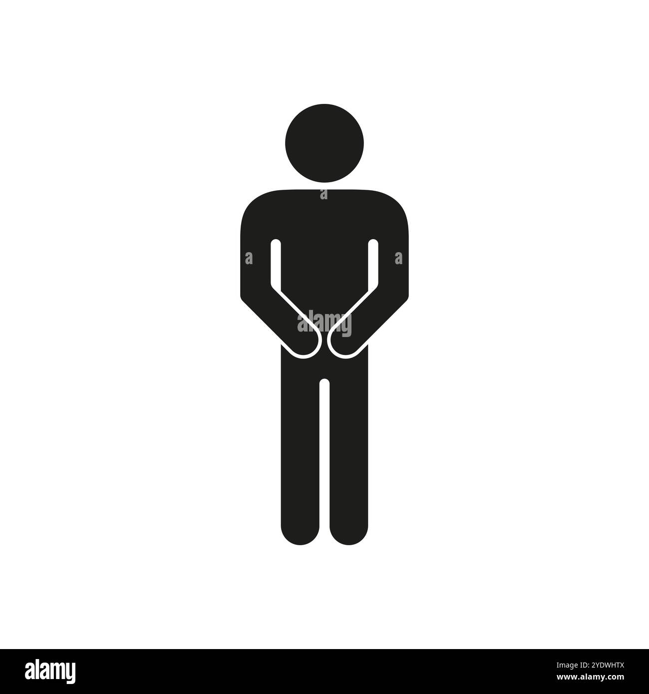 Male Figure Restroom Silhouette Symbol. Human Figure Glyph Icon for WC ...