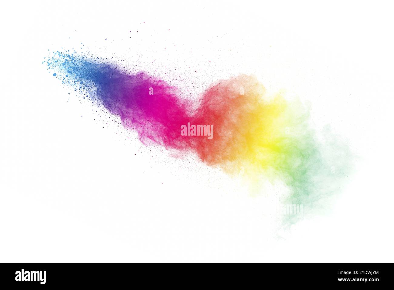 Pastel color dust particles splash.Colorful powder explosion on white ...