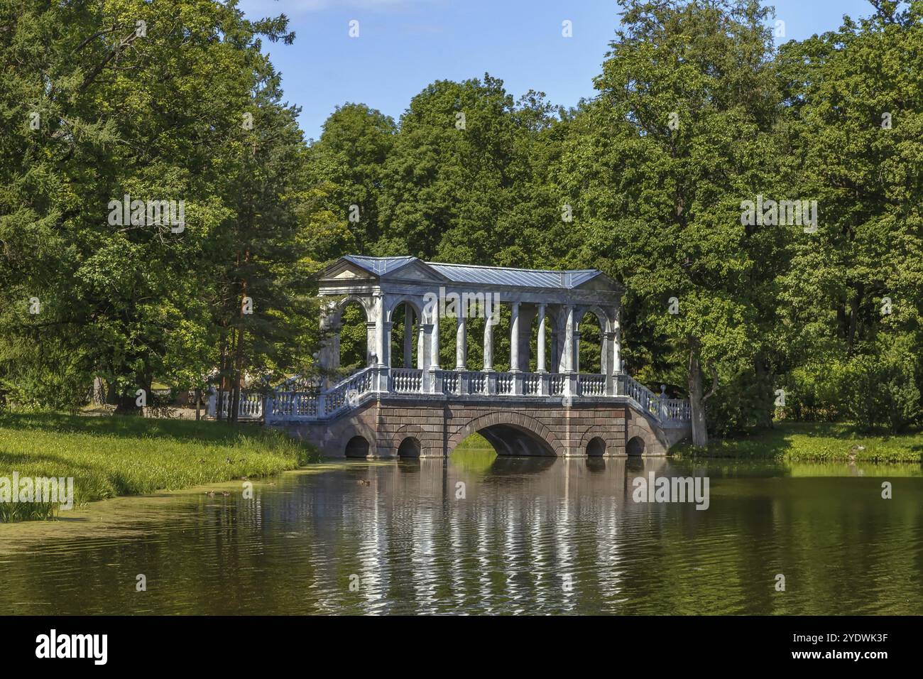Marble Bridge in Catherine Park at Tsarskoye Selo, Russia, Europe Stock ...