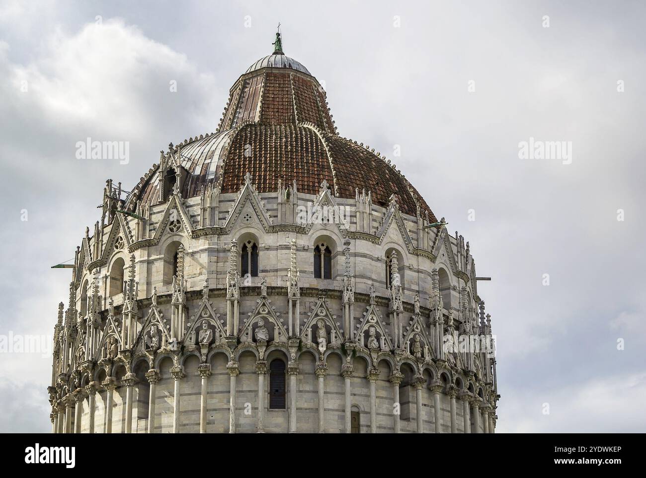 Pisa Baptistry stand on Piazza dei Miracoli in Pisa.The round ...