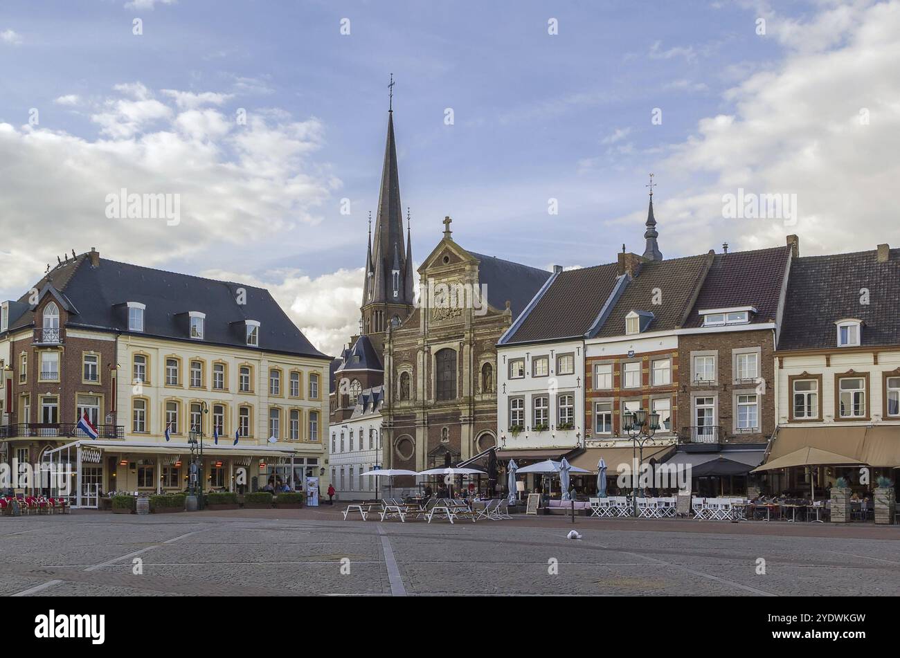 View of Sittard market square with historic houses, Netherlands Stock ...