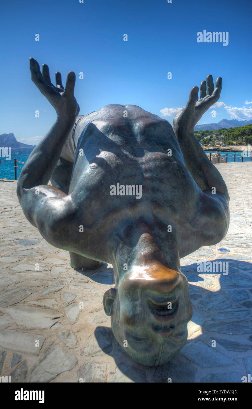 Statue of the giant of salt in the town of Moraira in the Spanish ...