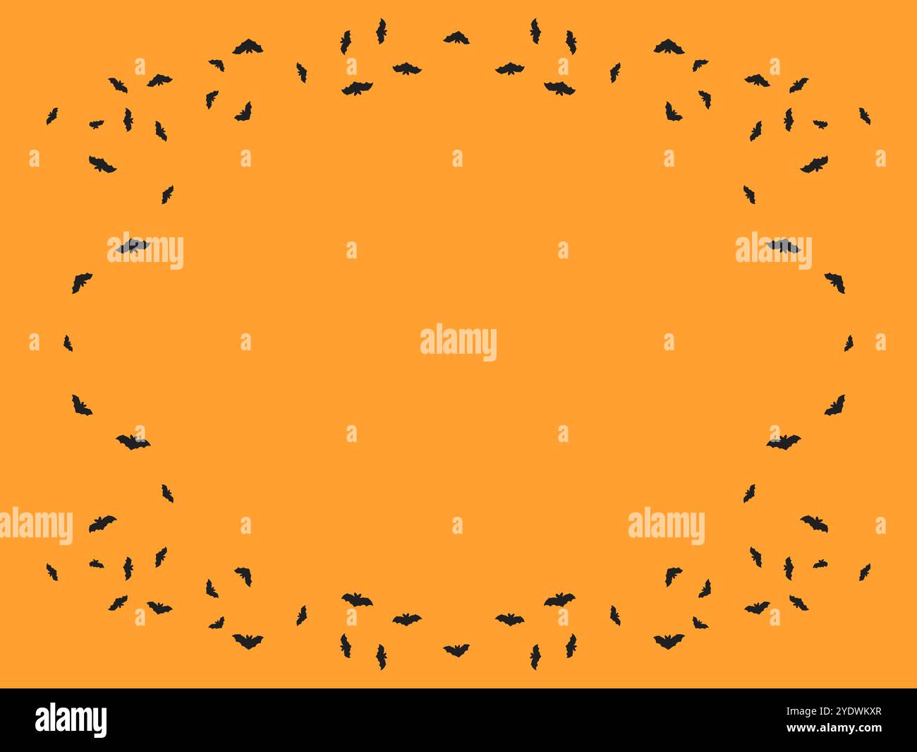 Bat frame. Black silhouettes of bats forming a frame with space for ...