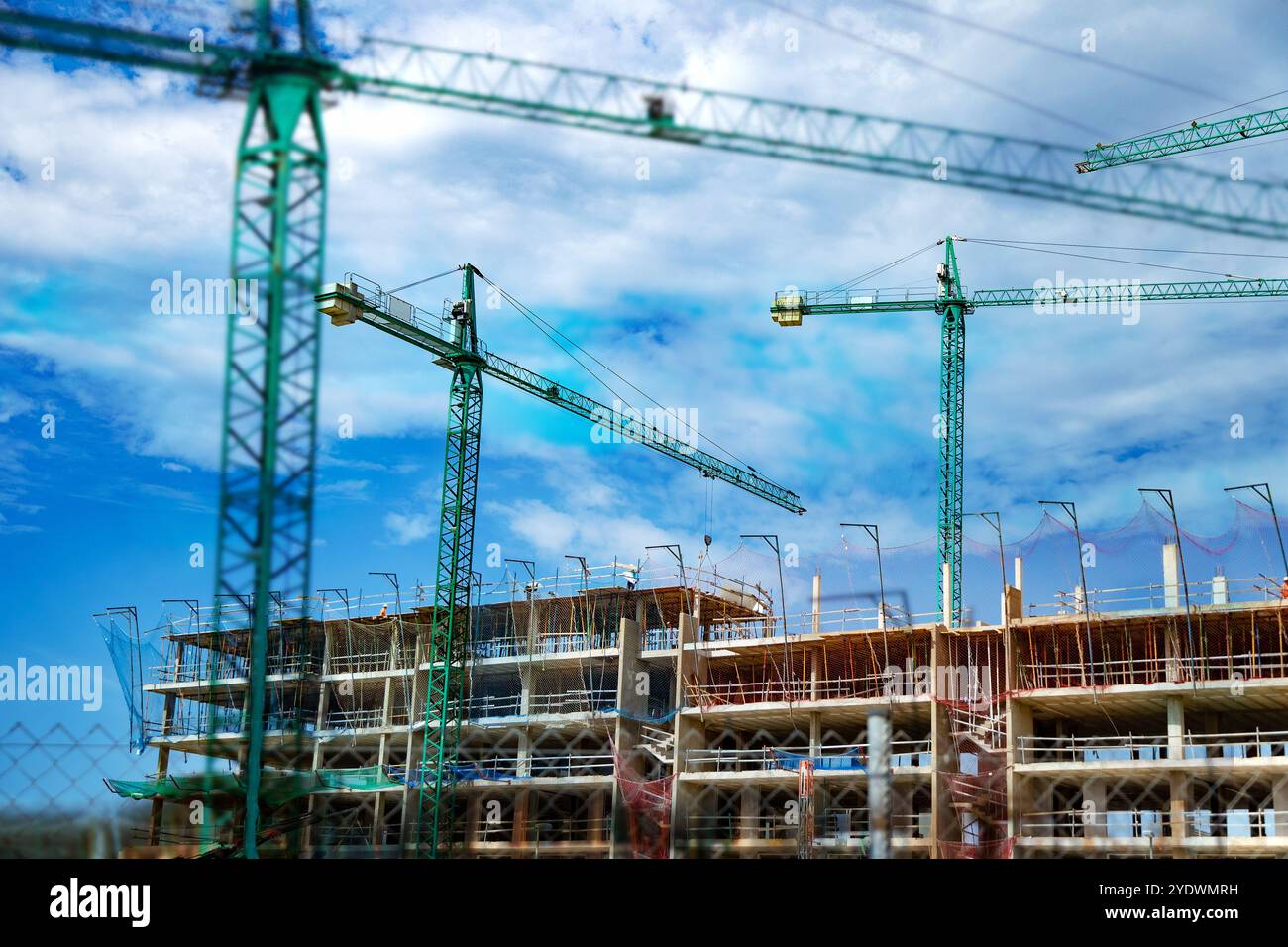 Construction and real estate industry. Sunset and foundation structure ...