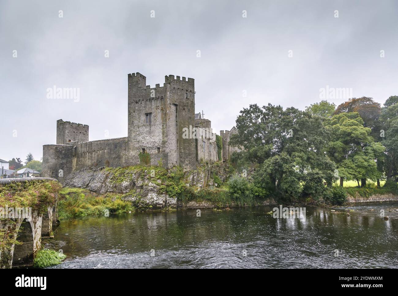 Cahir Castle is one of the largest castles in Ireland, is sited on an ...