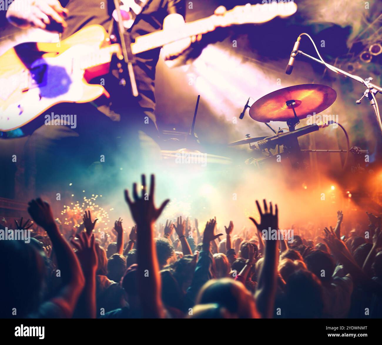 Abstract musical background. Playing guitar and music concert concept ...