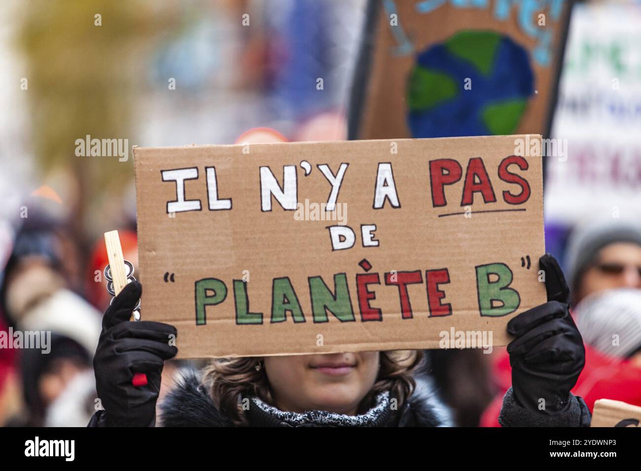 French sign seen in an ecological protest saying there is no planet B ...