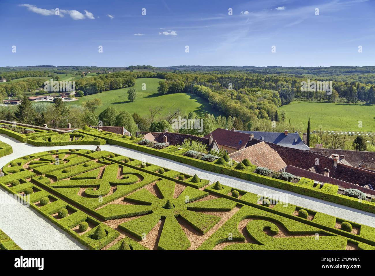 Chateau de Hautefort, France. View of the castle garden and surroundings Stock Photo - Alamy