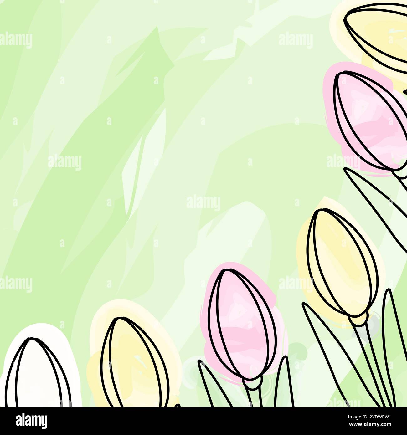 Tulips on pink border Stock Vector Images - Alamy