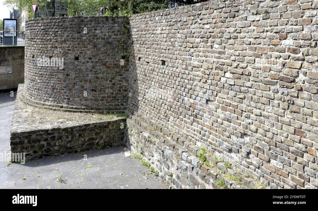 Remains of the historic Roman city wall in Cologne here the Roman north ...