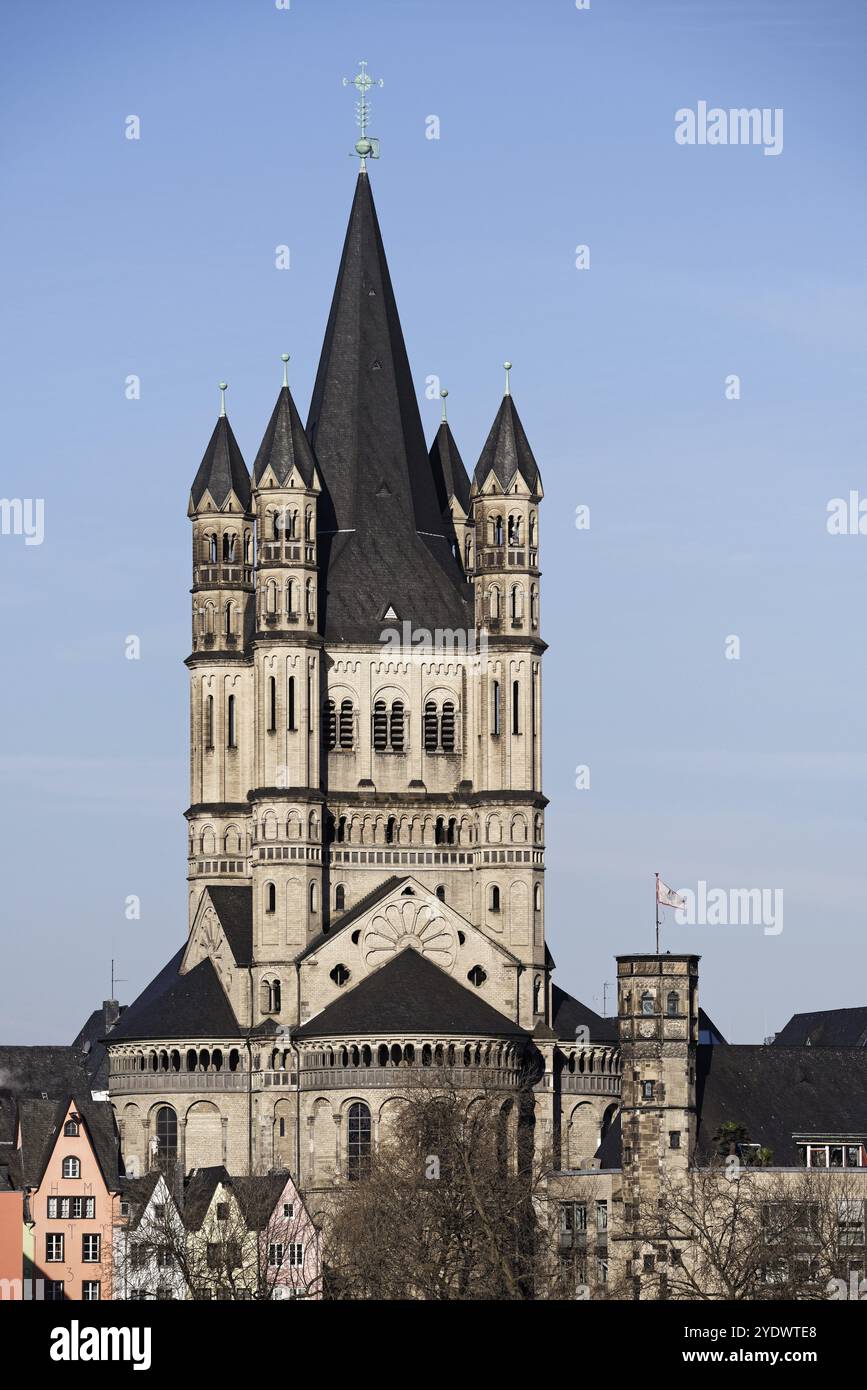The medieval Romanesque basilica of Gross St. Martin in Cologne's old ...
