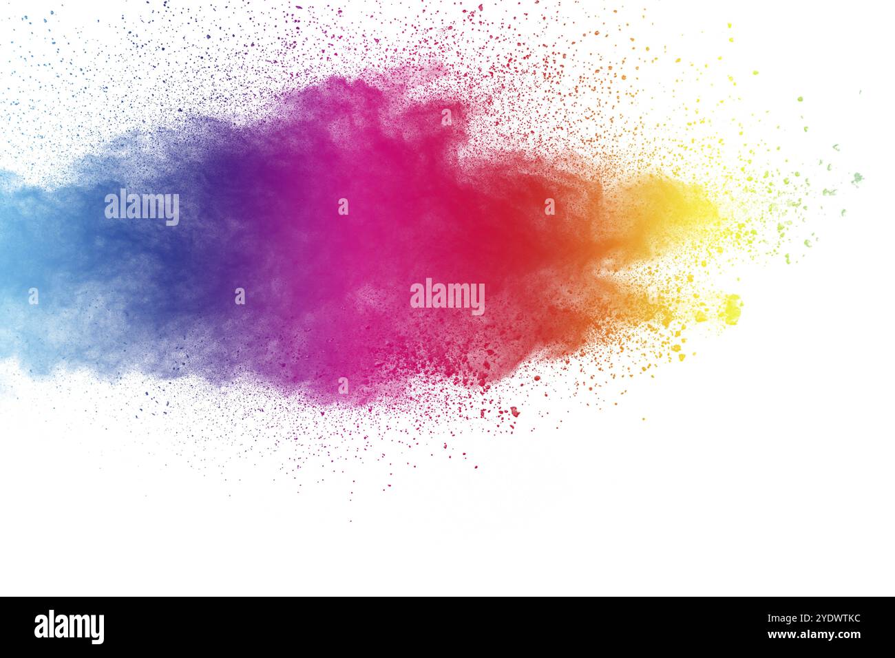 Colorful powder explosion on white background. Pastel color dust ...