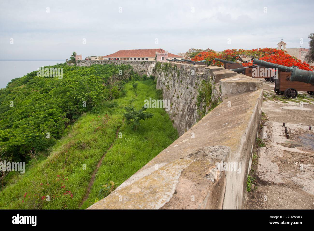 San Carlos de Cabana fortress with its fortified walls and cannons, La ...