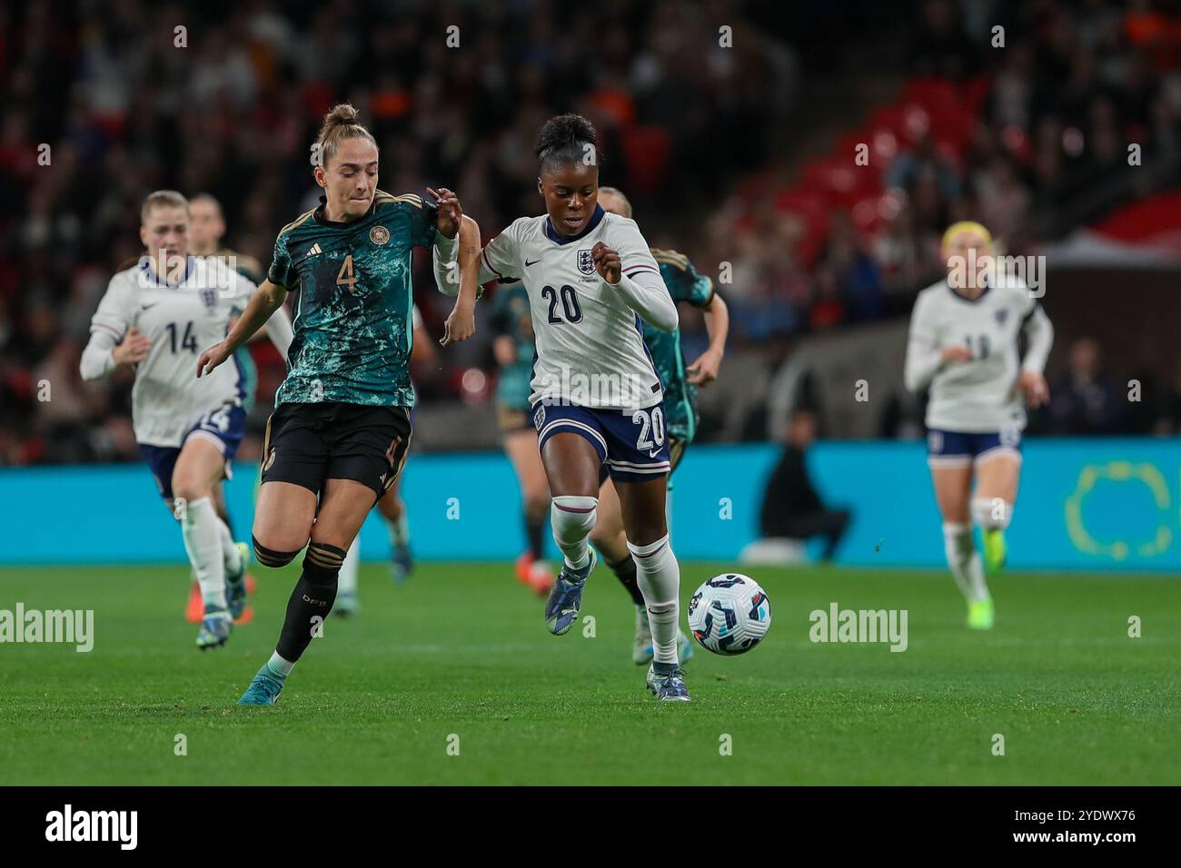 London, UK. 25 October 2024. Sophia Kleinherne fouls Jessica Naz during ...