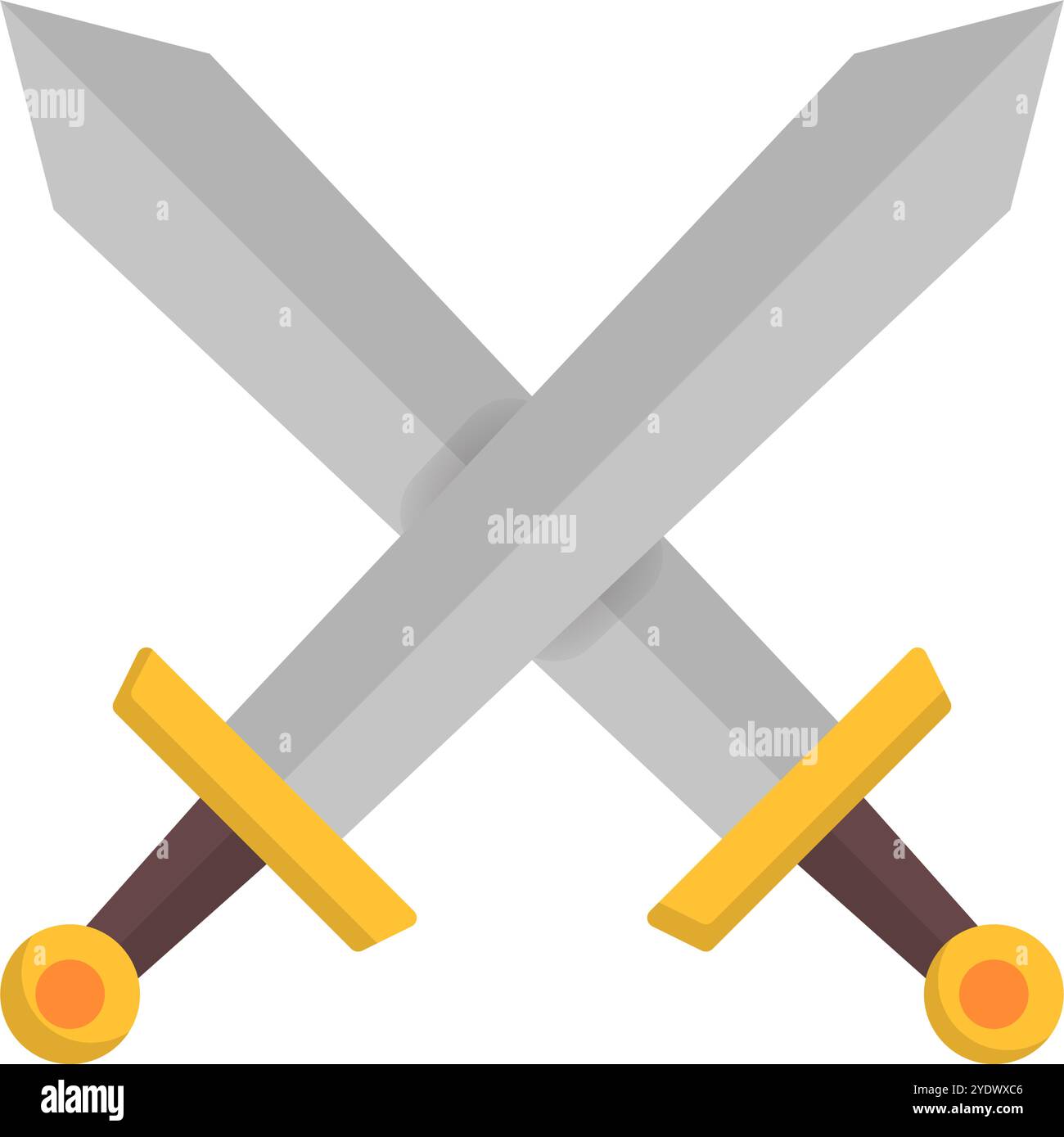 Flat design Duel icon. Crossed swords. Editable vector Stock Vector ...