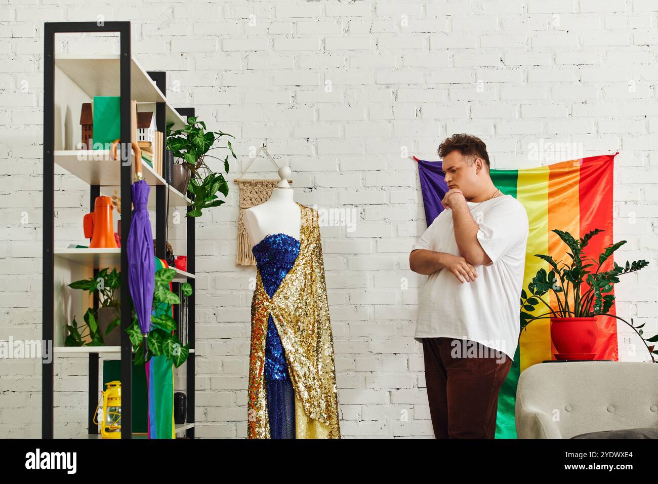 Thoughtful individual examines hi-res stock photography and images - Alamy