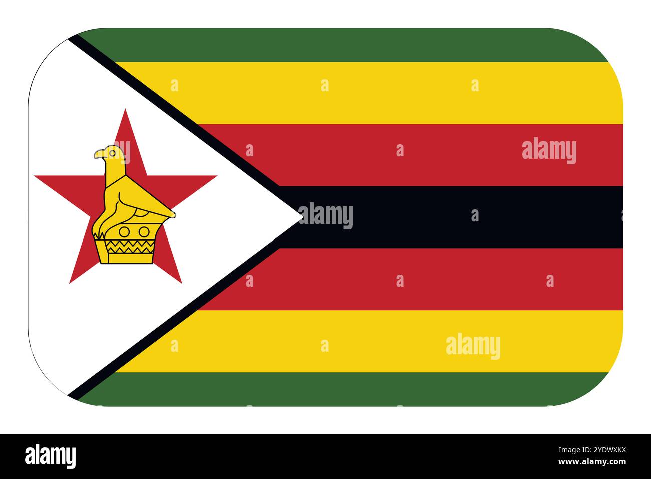 Flag of Zimbabwe. National symbol in official colors. Template icon. Abstract vector background ...