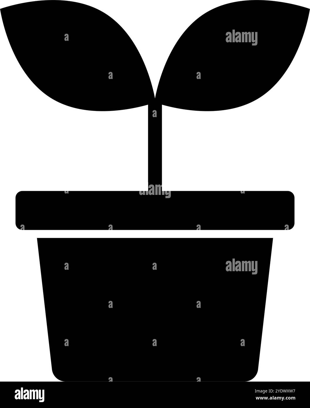 Potted plant silhouette Stock Vector Images - Alamy