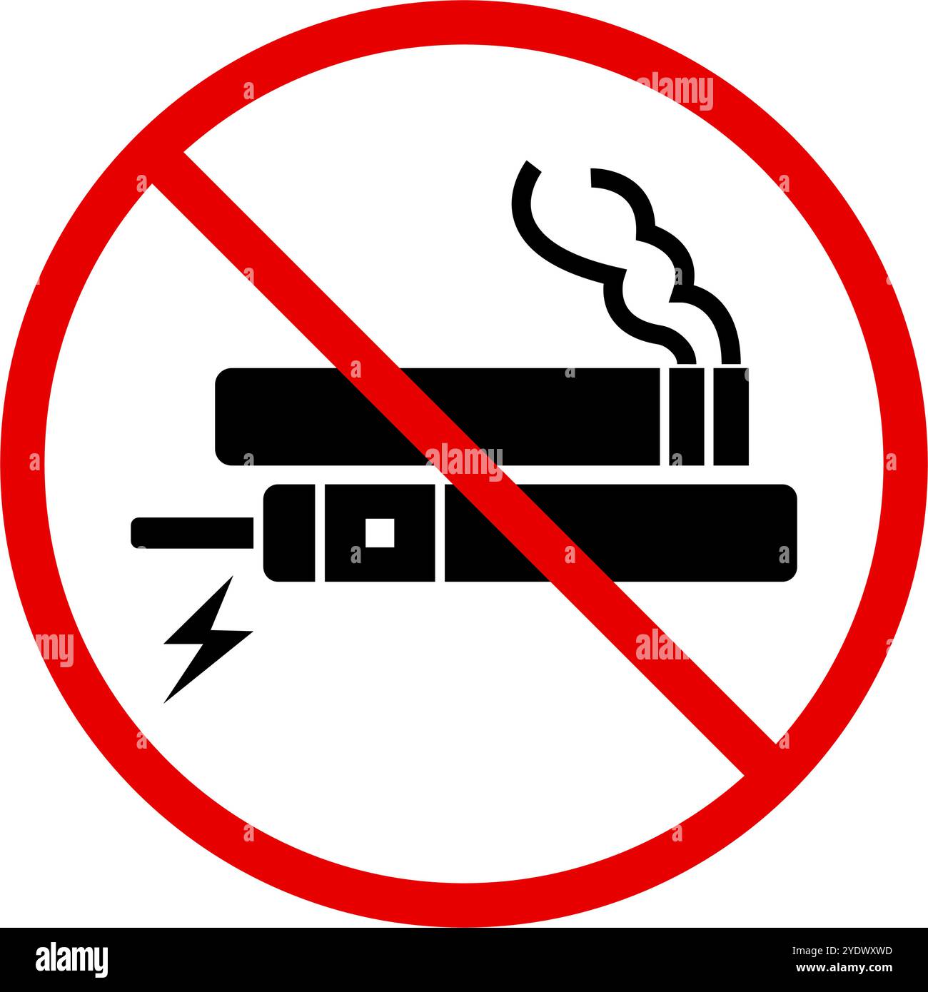 No smoking icon for both cigarettes and electronic cigarettes. No ...