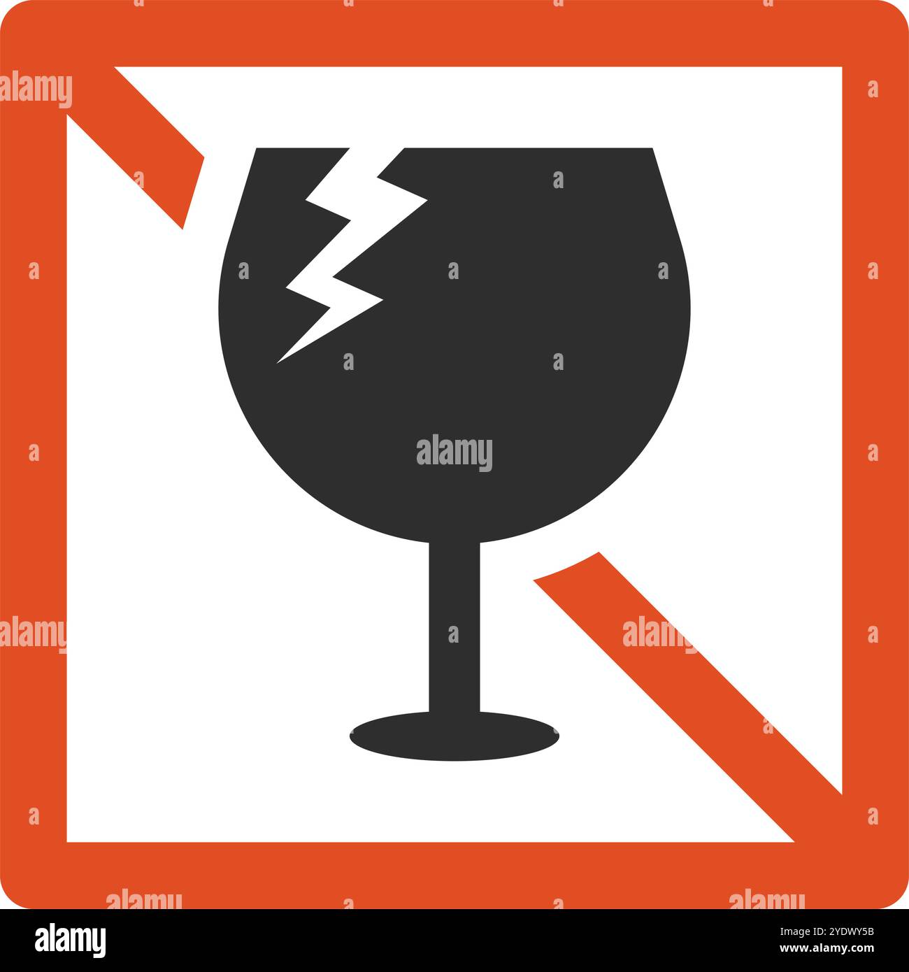 Caution Fragile Icon. Attention fragile. Editable vector Stock Vector ...