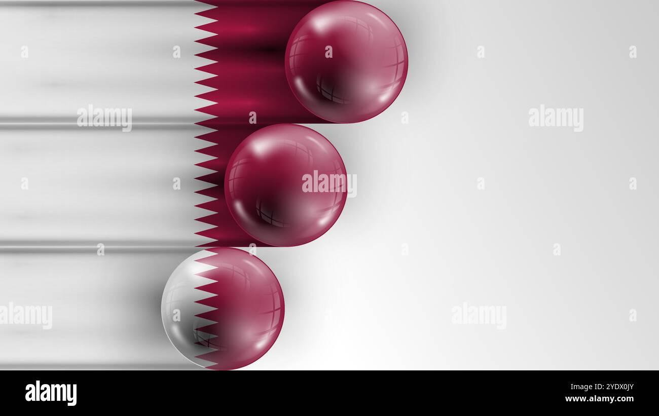 Background flag of Qatar graphic and label. Element of impact for the ...