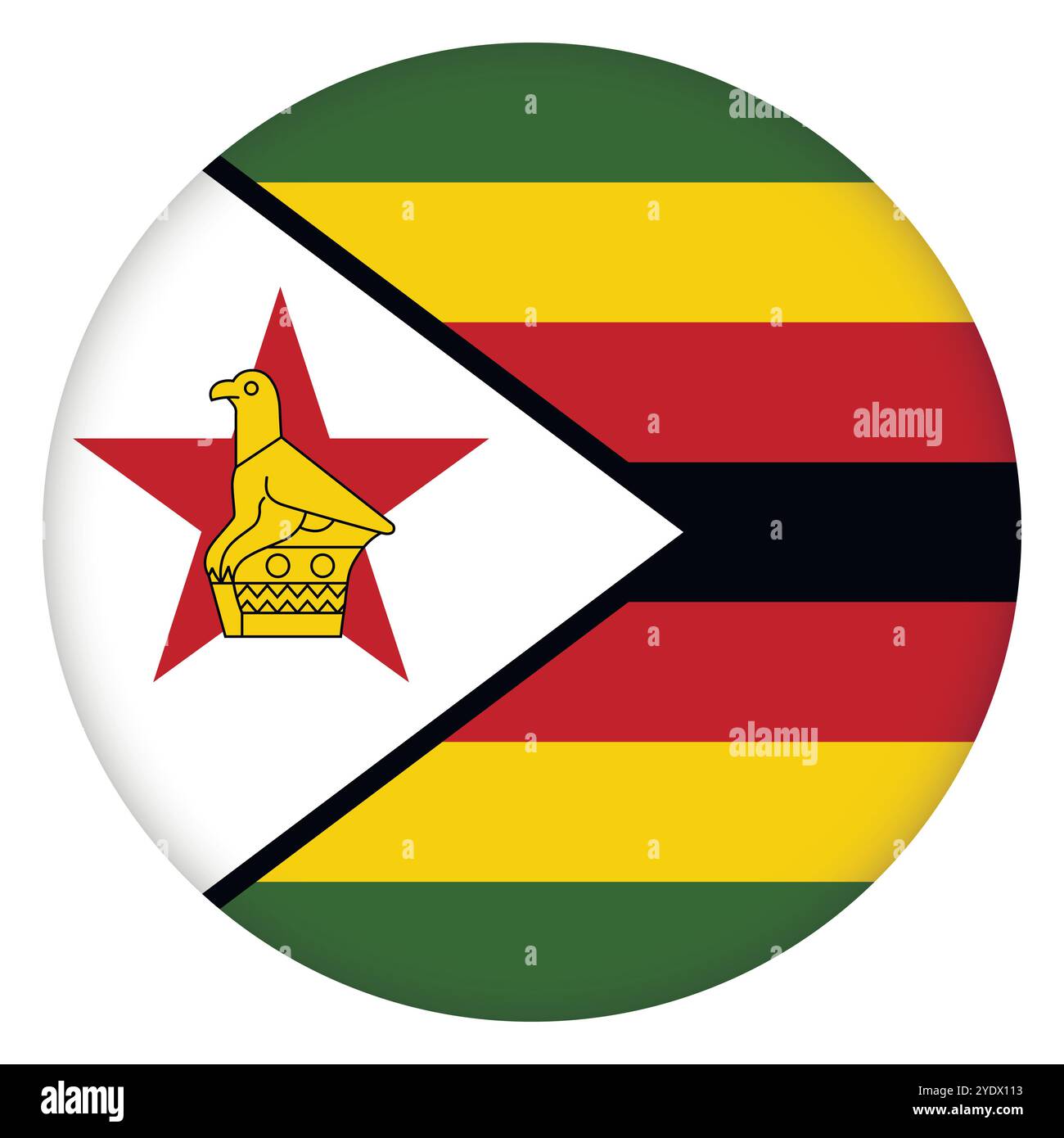 Glass light ball with flag of Zimbabwe. Round sphere, template icon ...