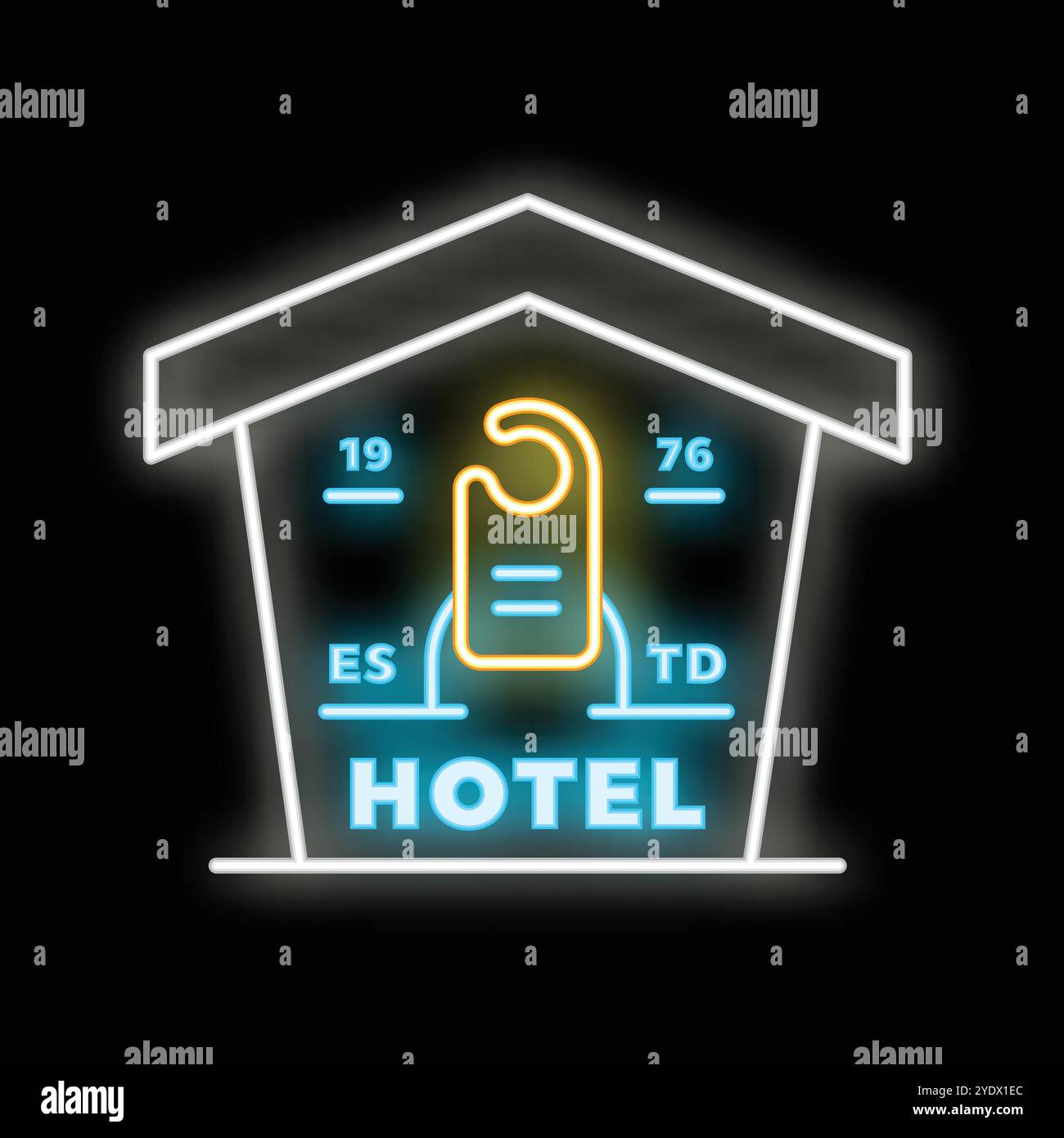Neon hotel sign graphic Stock Vector Images - Alamy