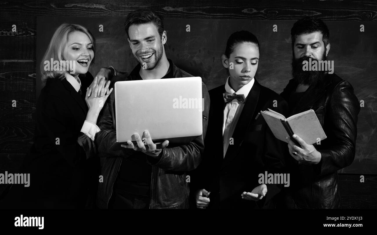 Student learning together, preparing for university exams, common ...