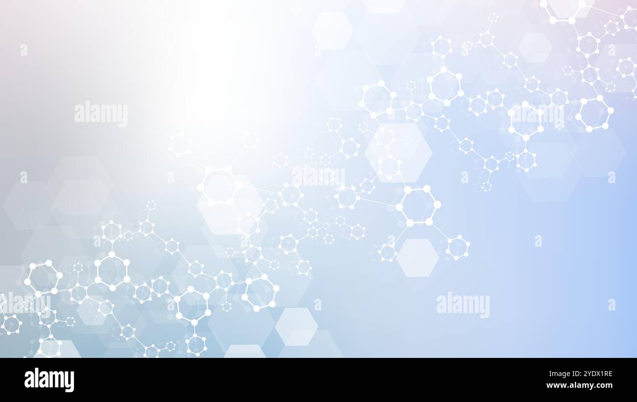 Modern health care abstract background with lines, dots and hexagons ...