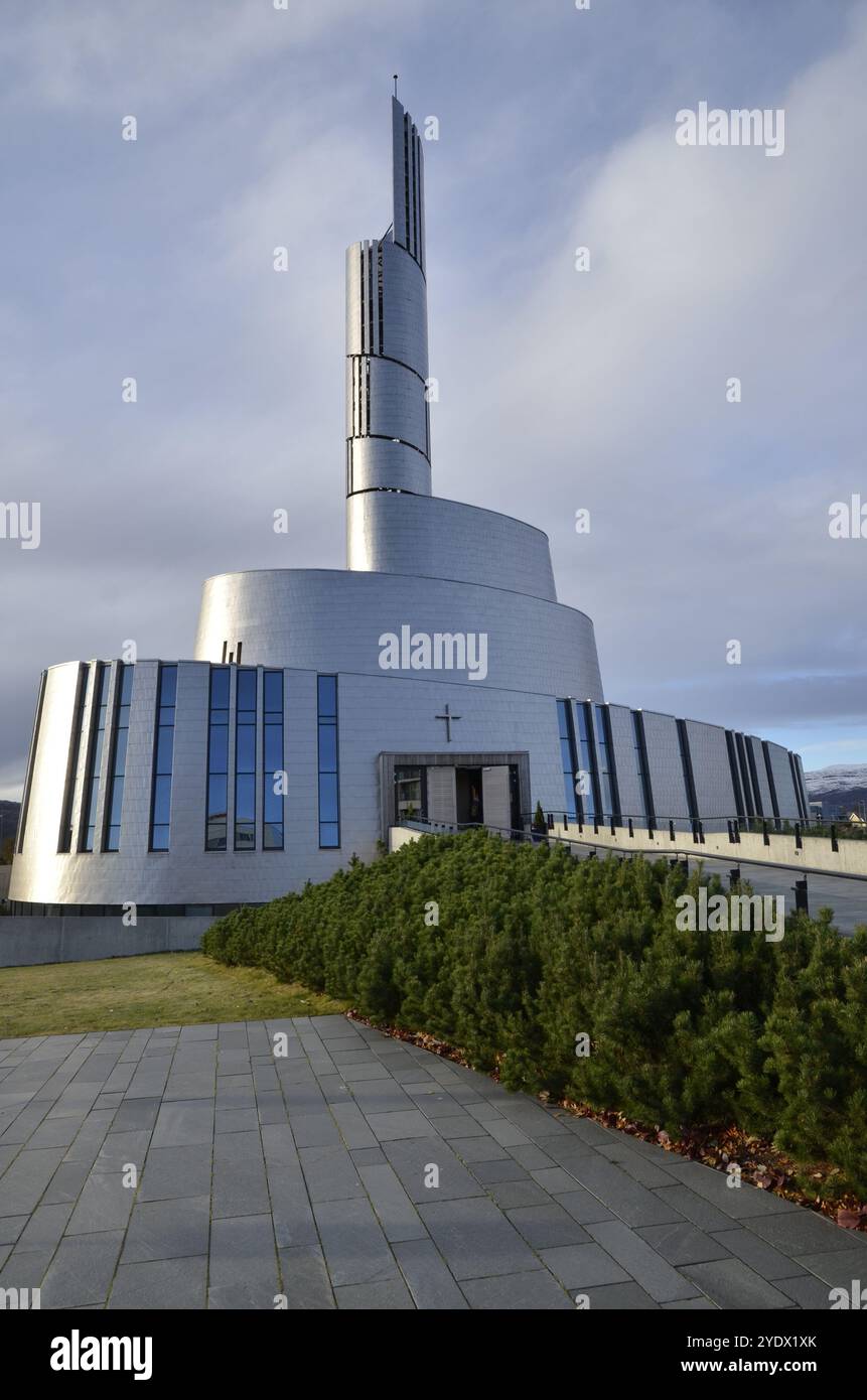 The Northern Lights Cathedral in the north Norwegian city of Alta ...