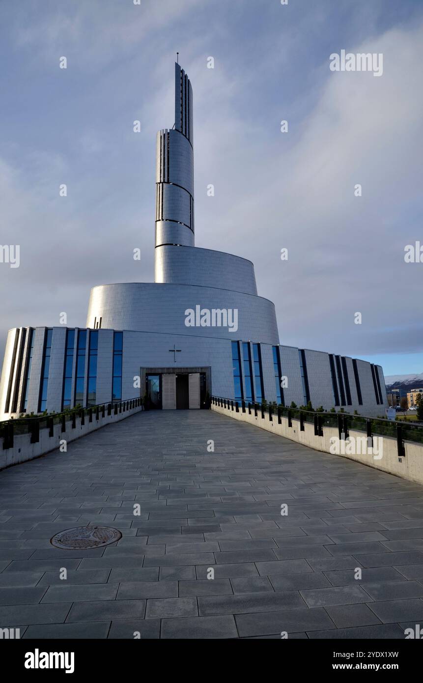 The Northern Lights Cathedral in the north Norwegian city of Alta ...