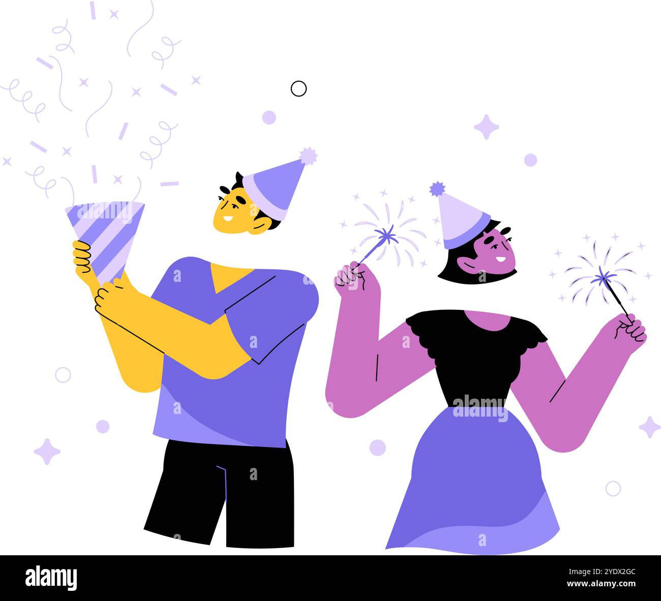 Joyful couple on birthday party Stock Vector Images - Alamy