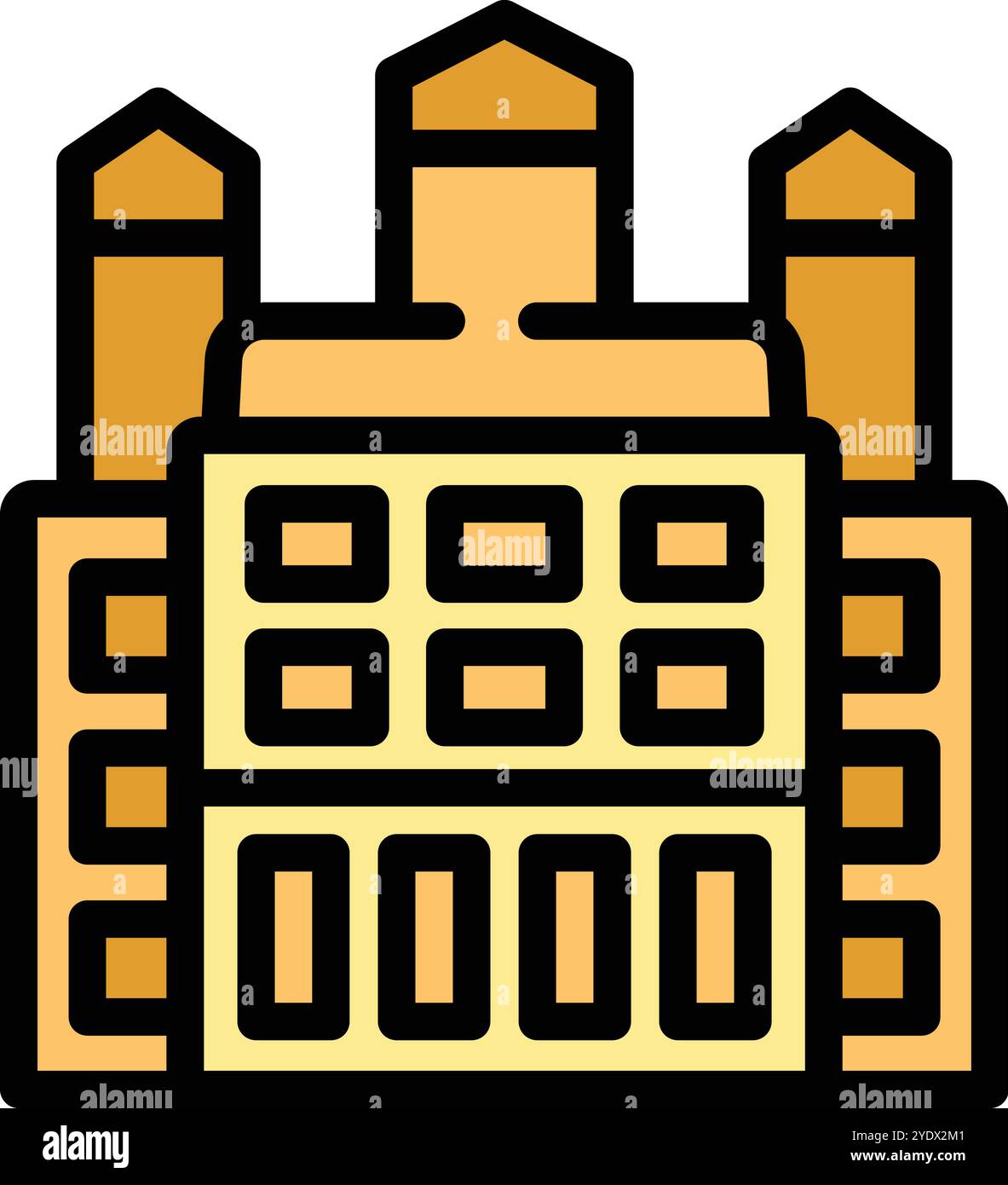 This icon of a grain processing factory building represents the ...