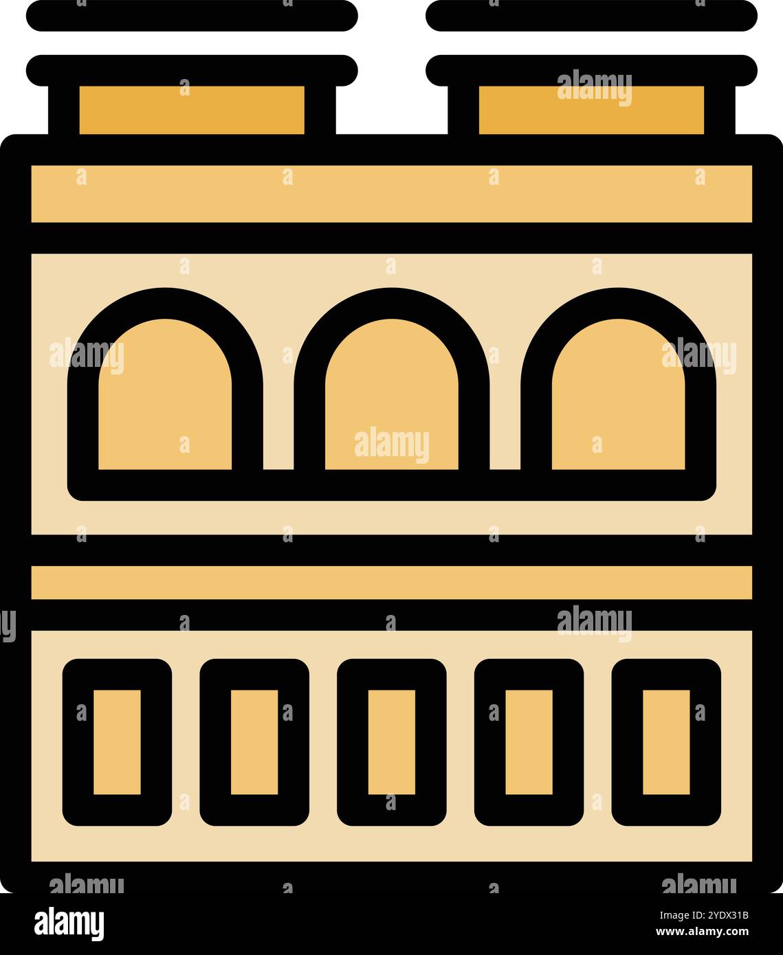 Architectural design featuring arches and square windows, evoking a ...