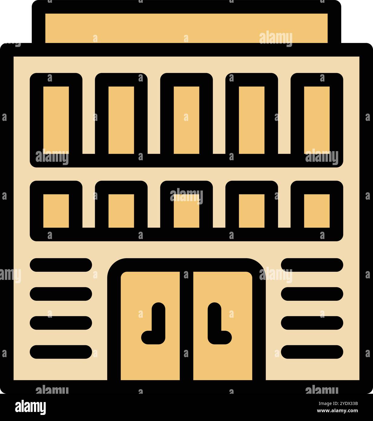 Big city hall building with a double door entrance, windows, and a sign ...