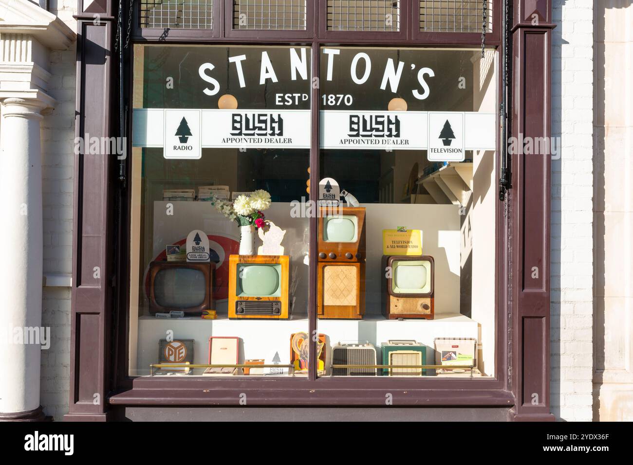 Vintage Television Storefront with Retro TV Displays Stock Photo - Alamy
