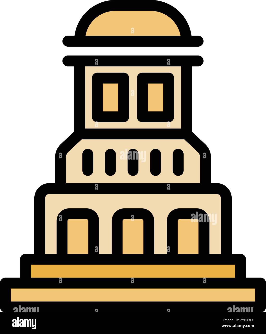 Ancient greek temple building with columns and dome roof, front view ...